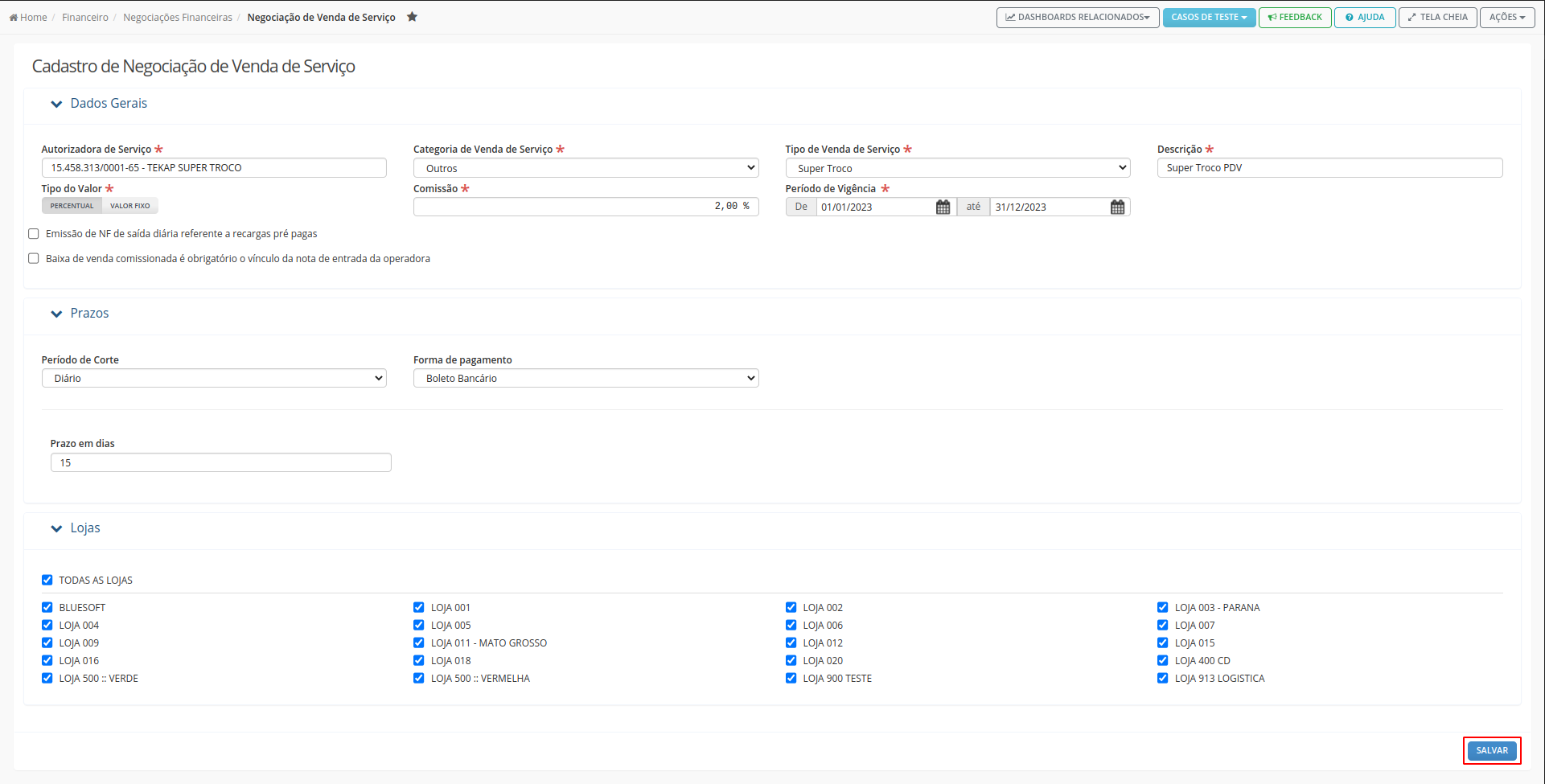 Super Troco - Central de Ajuda da Bluesoft