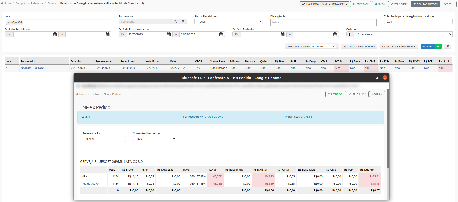 Relatório de Divergências Entre o XML e o Pedido de Compra - Central de Ajuda da Bluesoft