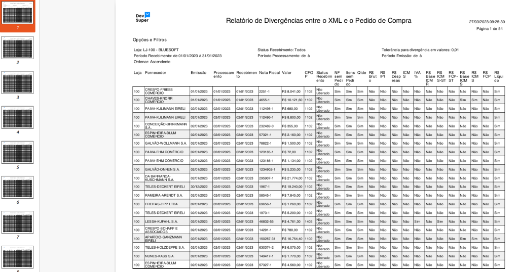 Relatório de Divergências Entre o XML e o Pedido de Compra - Central de Ajuda da Bluesoft