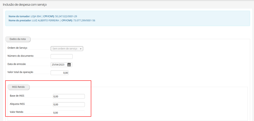 [Melhoria] Fiscal: Retenção de INSS em Lançamentos de Despesa Com ...